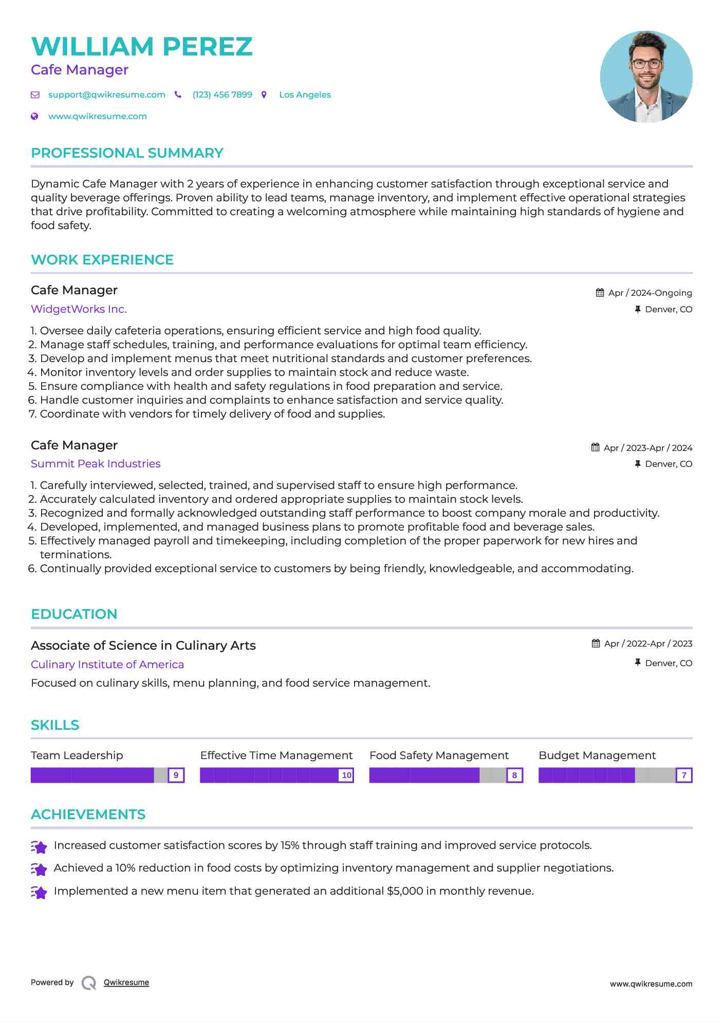 Cafe Manager Responsibilities 119coalition