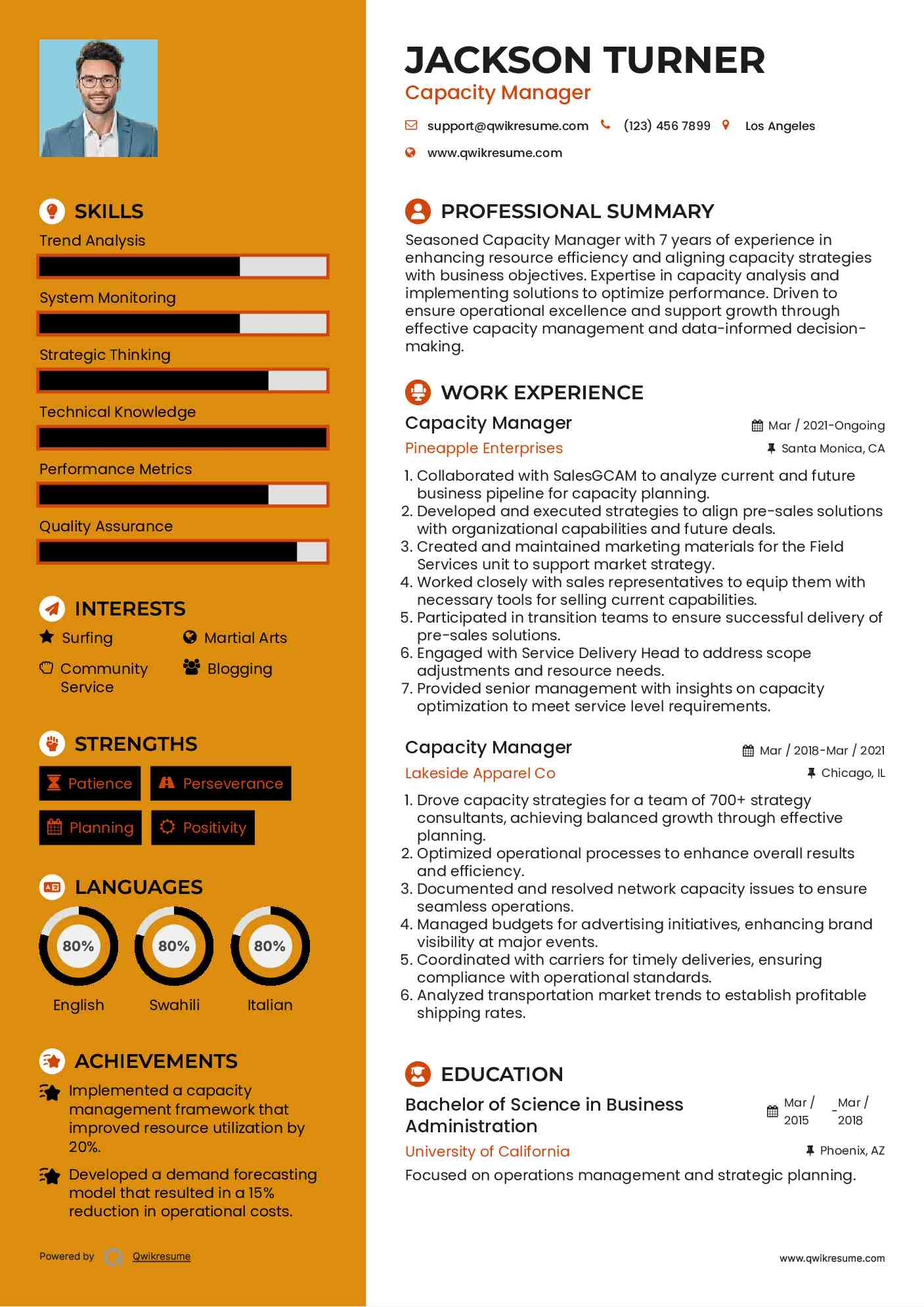 Capacity Manager Resume Samples QwikResume Capacity Manager Resume Samples QwikResume