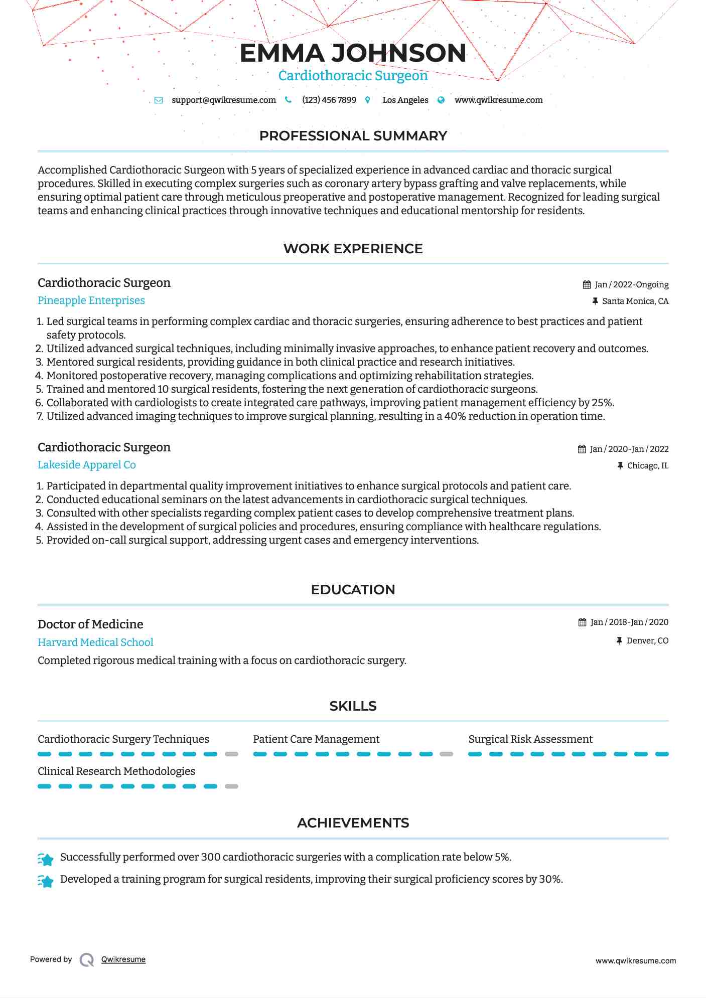 10+ Cardiothoracic Surgeon Resume Samples & Templates for 2025 10+ Cardiothoracic Surgeon Resume Samples & Templates for 2025