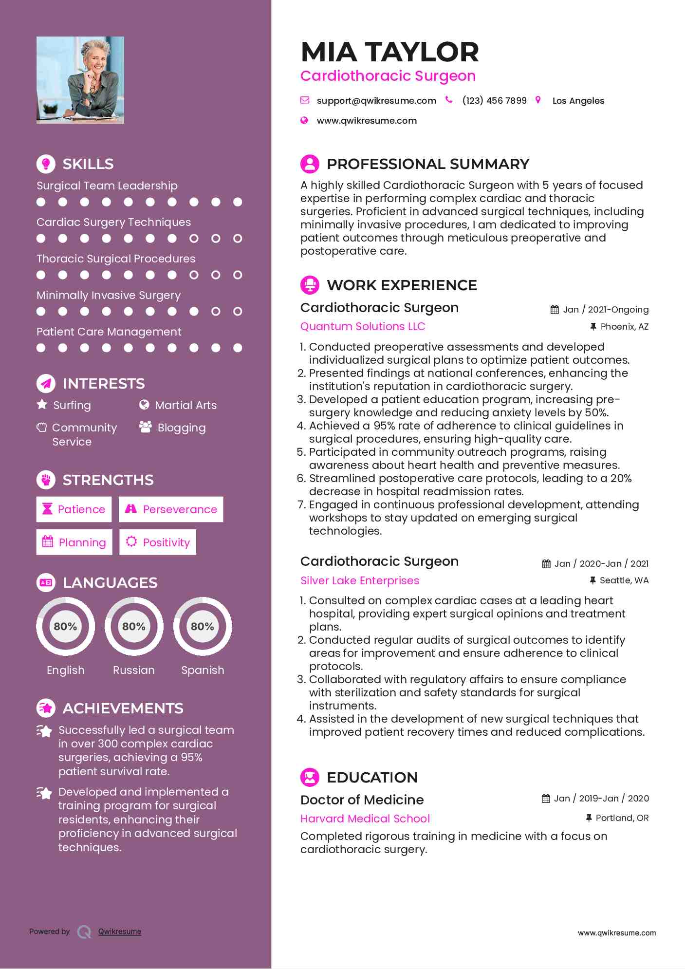 10+ Cardiothoracic Surgeon Resume Samples & Templates for 2025 10+ Cardiothoracic Surgeon Resume Samples & Templates for 2025