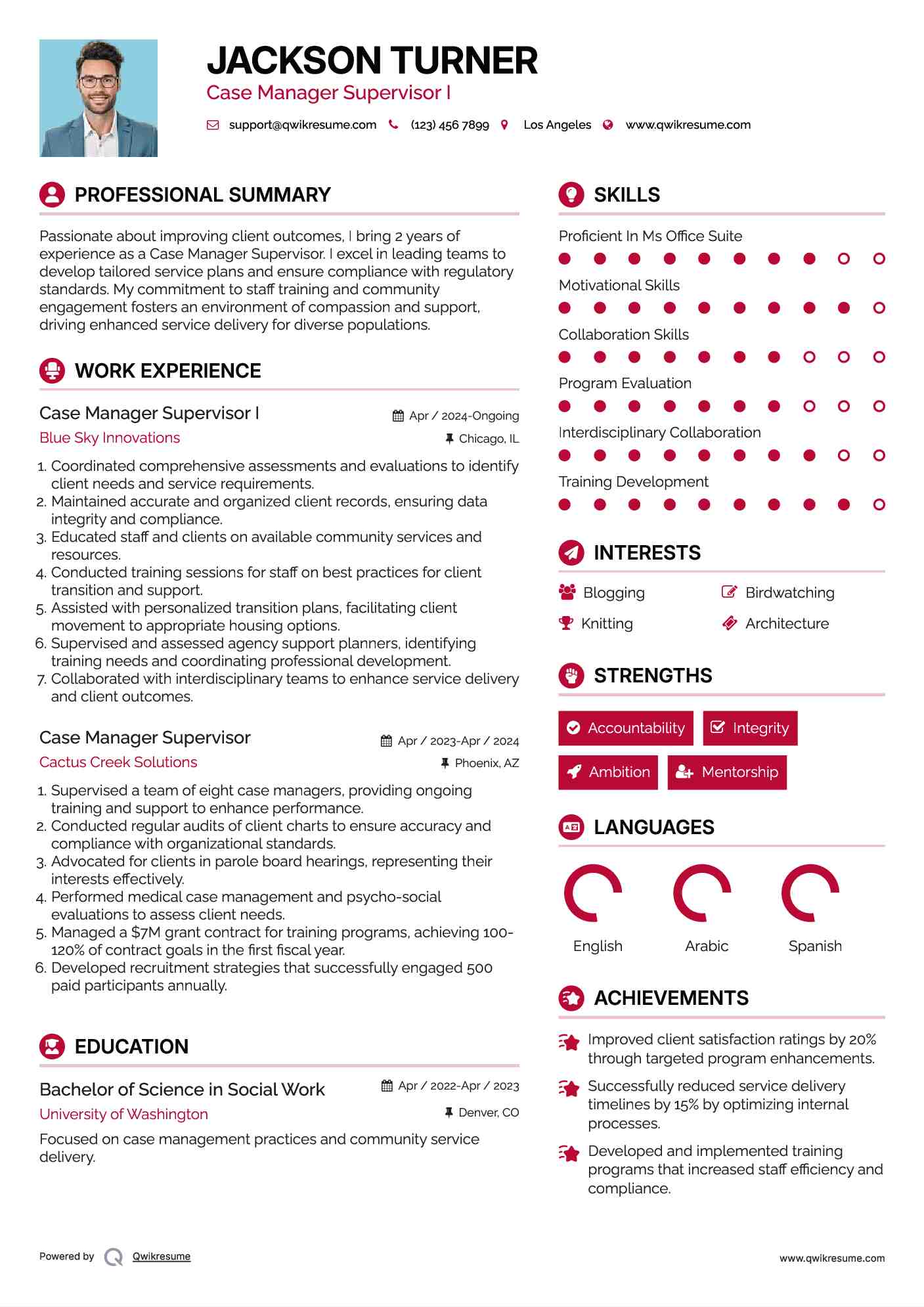 Case Management Supervisor Resume Samples Qwikresume 