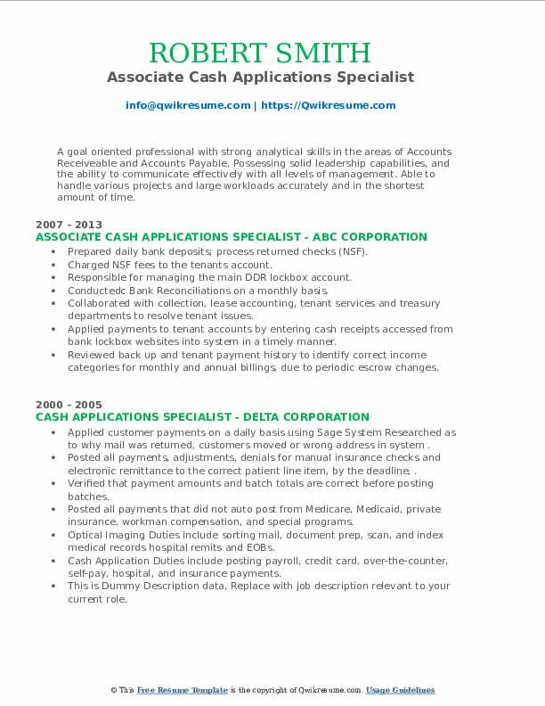 Cash Applications Specialist Resume Samples QwikResume cash-applications-specialist-resume-samples-qwikresume