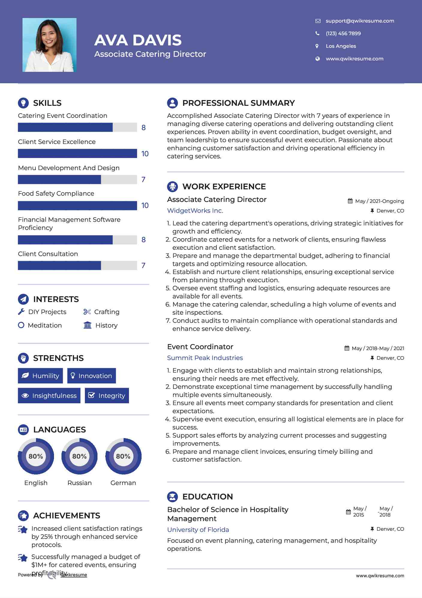 Catering Business Profile Sample HQ Template Documents Catering Business Profile Sample HQ Template Documents