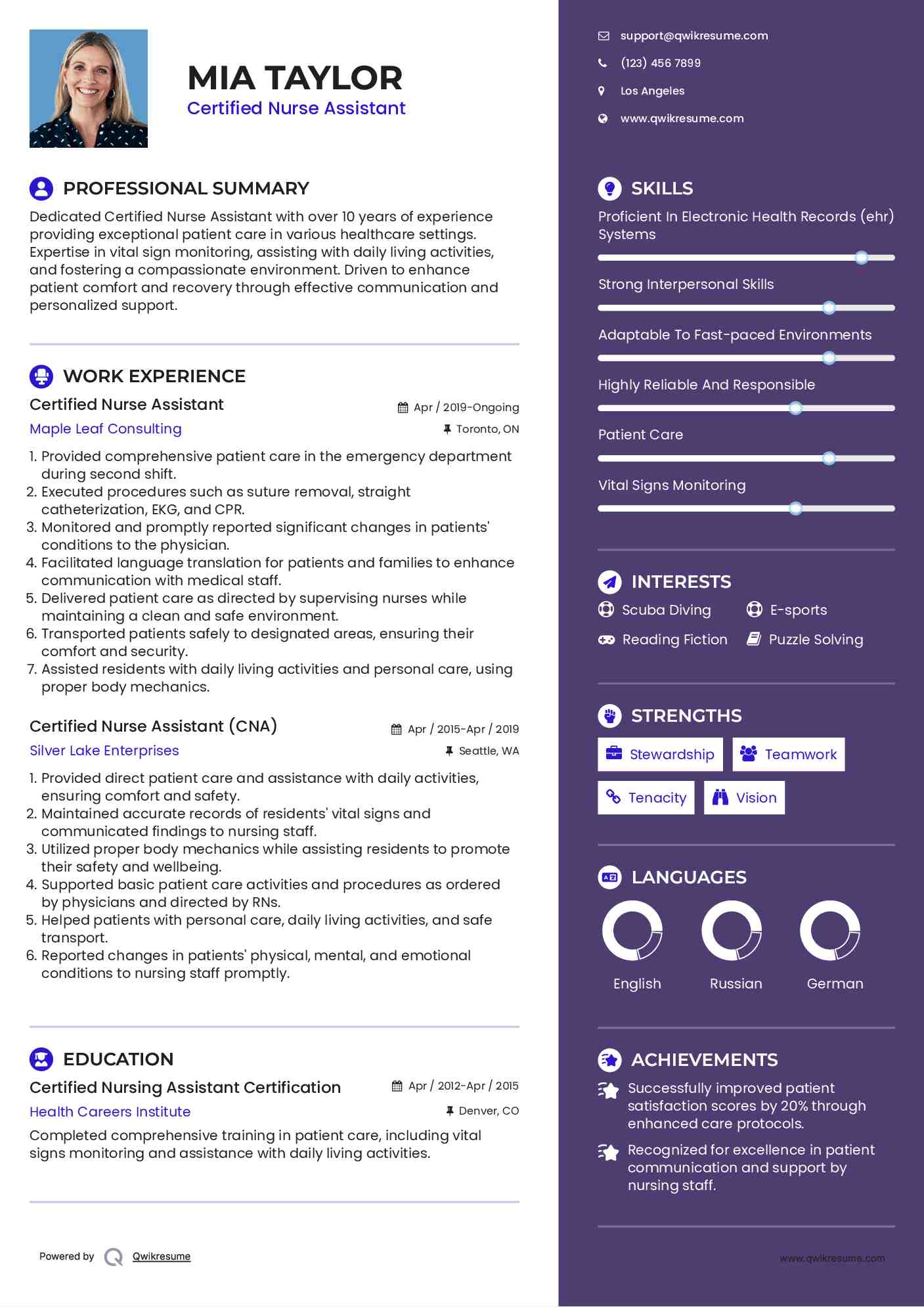 Work Experience Nursing Assistant Resume Sample Best Of Document Template
