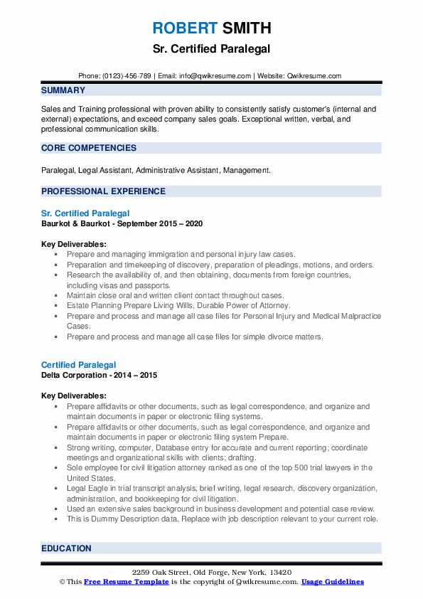 certified-paralegal-resume-samples-qwikresume