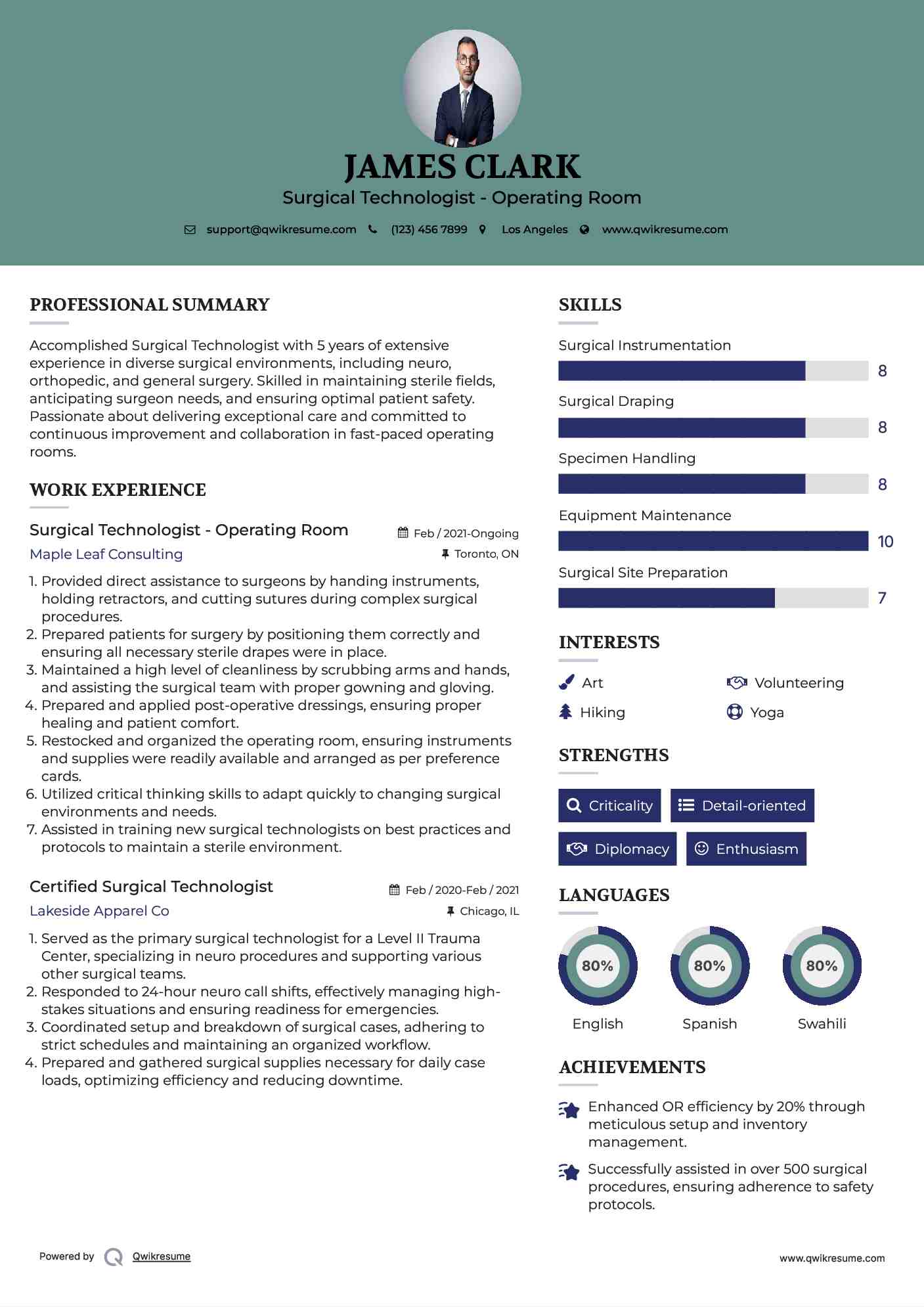 Free Surgical Technologist Resume Templates FREE PRINTABLE TEMPLATES