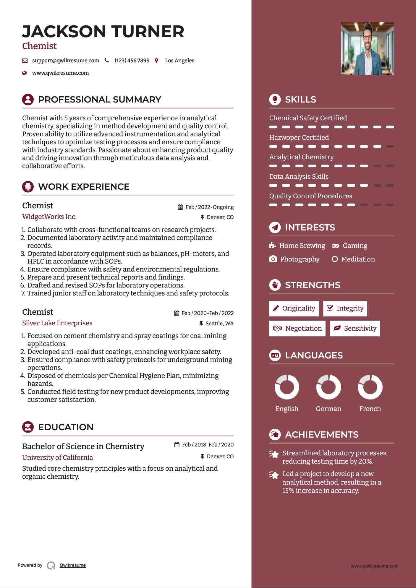 Chemistry Resume Template Chemistry Resume Template