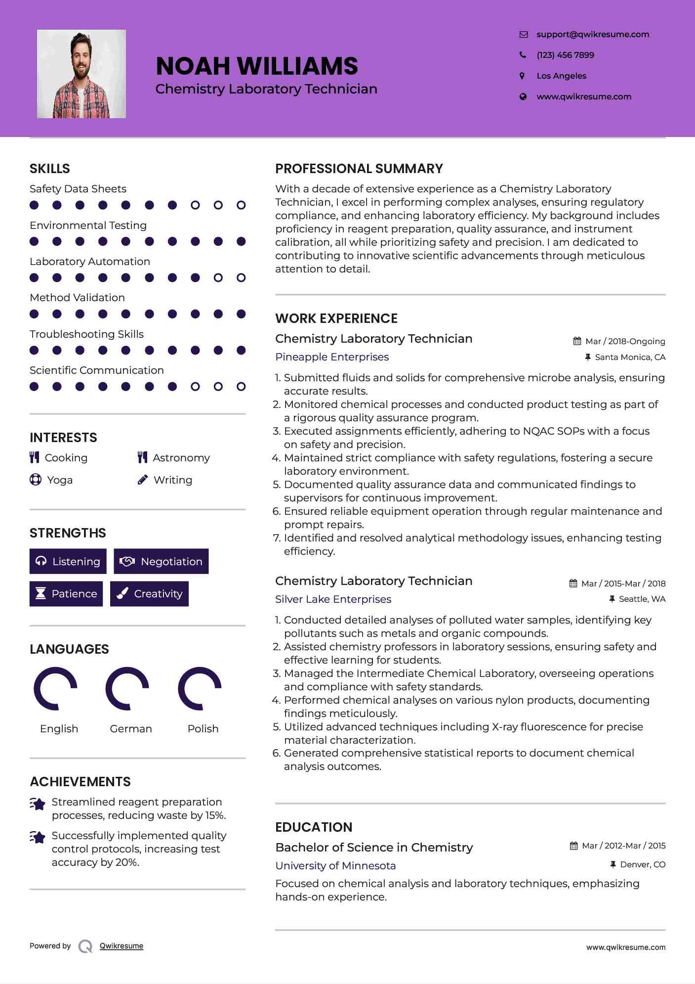 Chemistry Laboratory Technician Resume Samples QwikResume Chemistry Laboratory Technician Resume Samples QwikResume