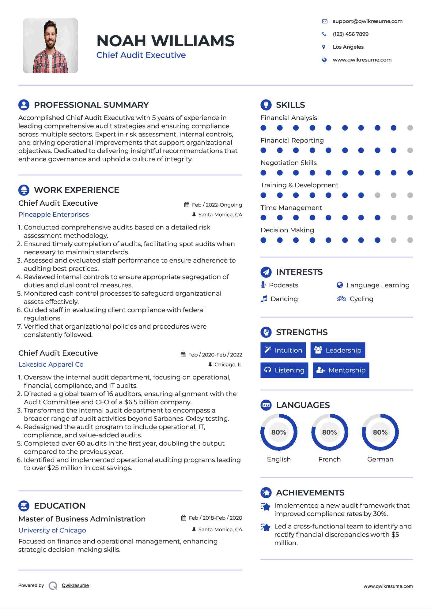 10+ Chief Audit Executive Resume Samples & Templates for 2025 10+ Chief Audit Executive Resume Samples & Templates for 2025