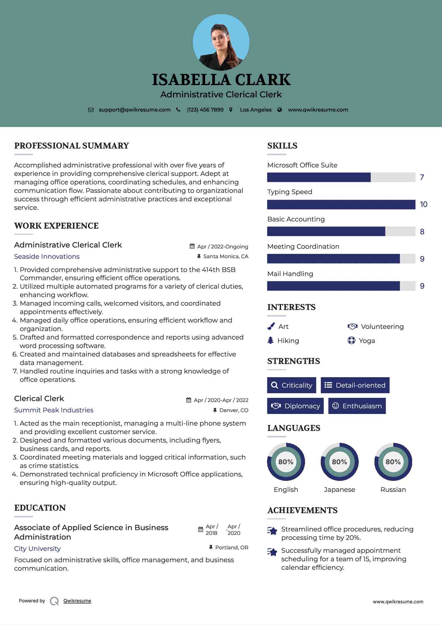 10+ Clerical Clerk Resume Samples & Templates For 2025