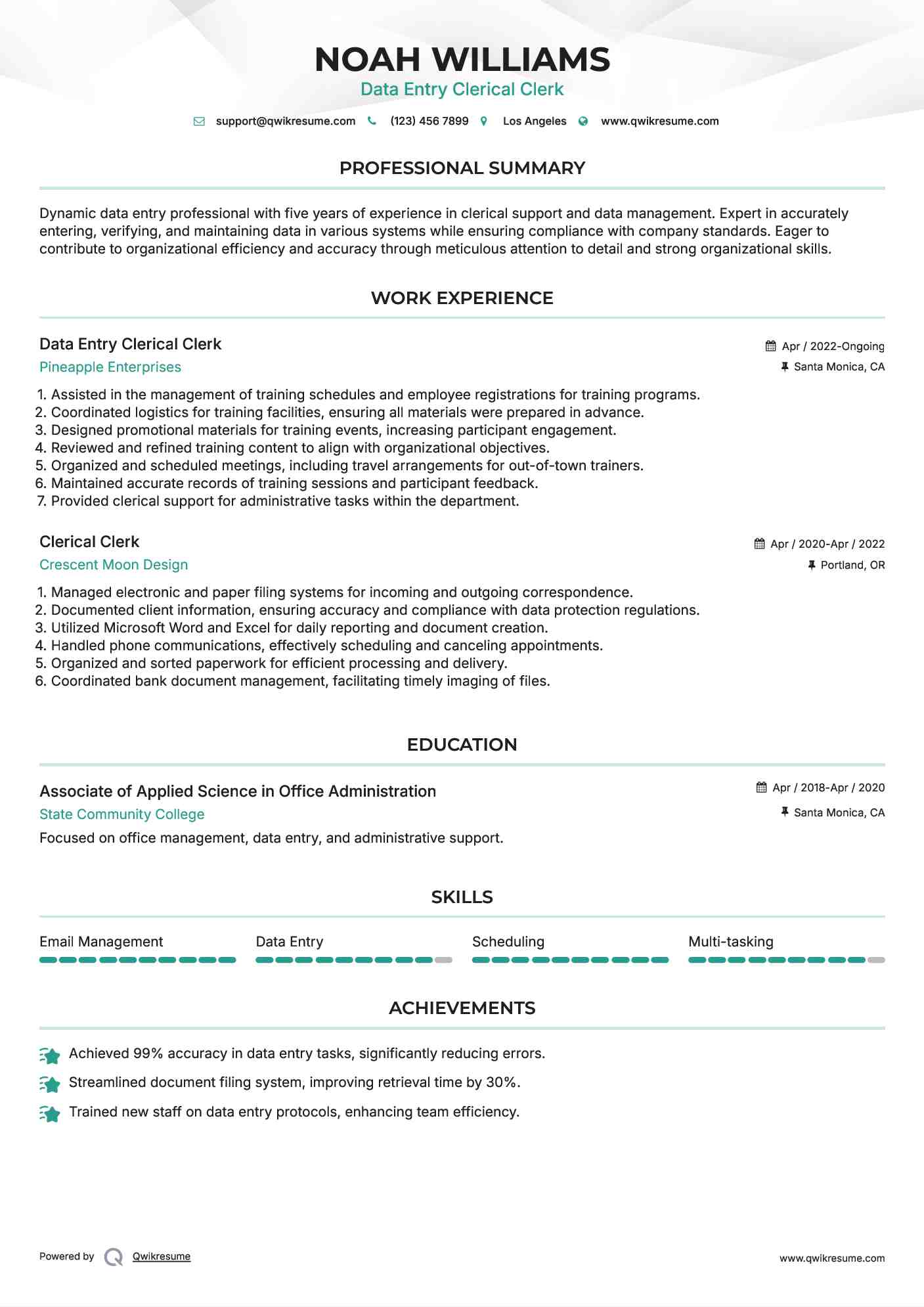10+ Clerical Clerk Resume Samples & Templates For 2025