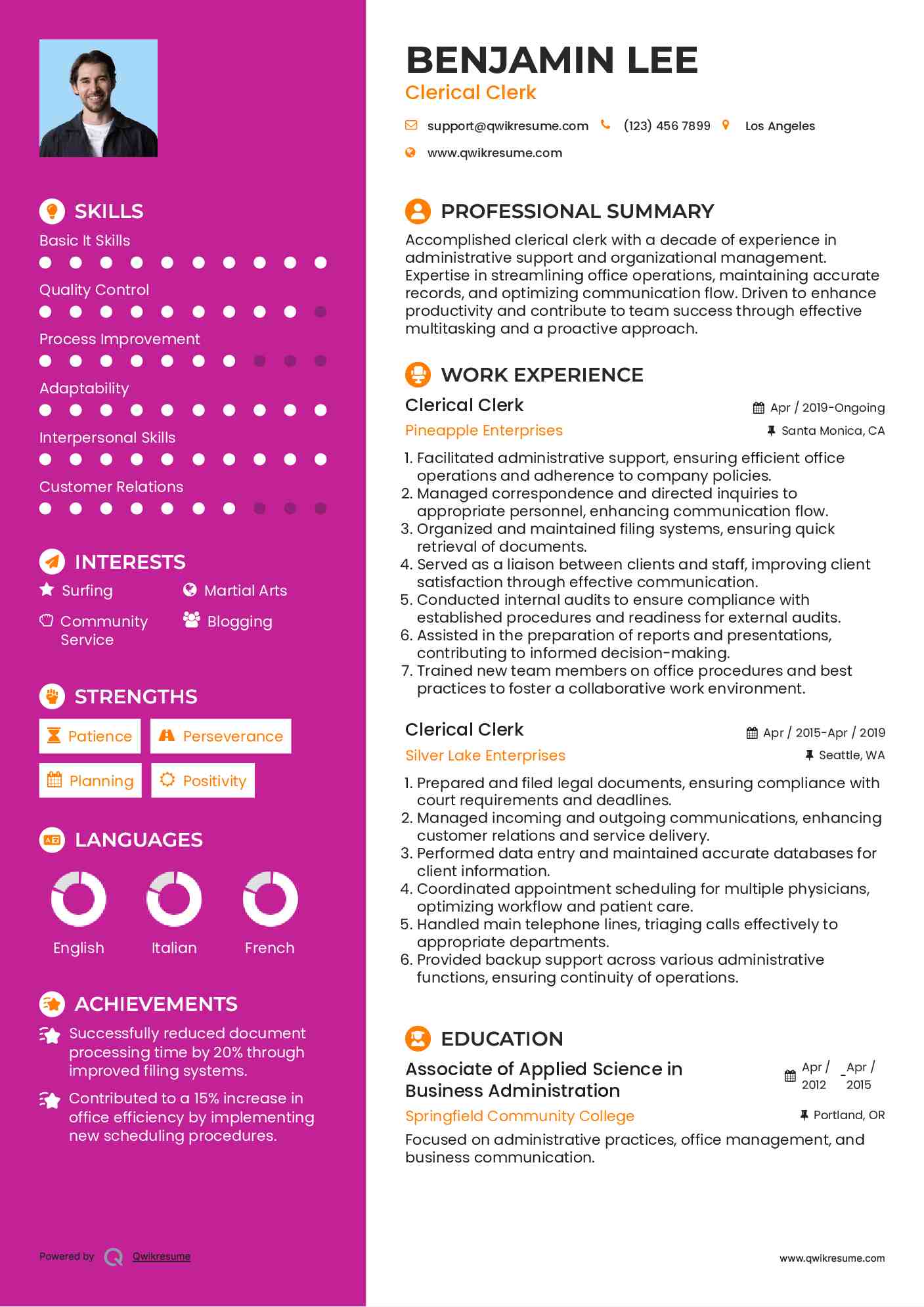 Clerical Clerk Resume 33+ Office Clerk Resume Examples That You Should Know