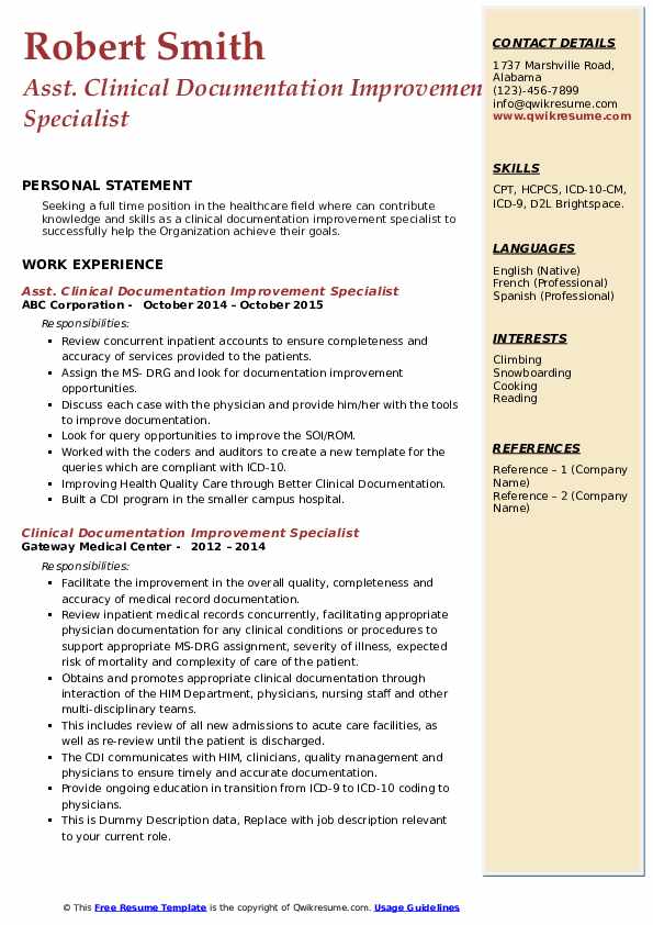 Clinical Documentation Specialist Resume Photos clinical-documentation-specialist-resume-photos