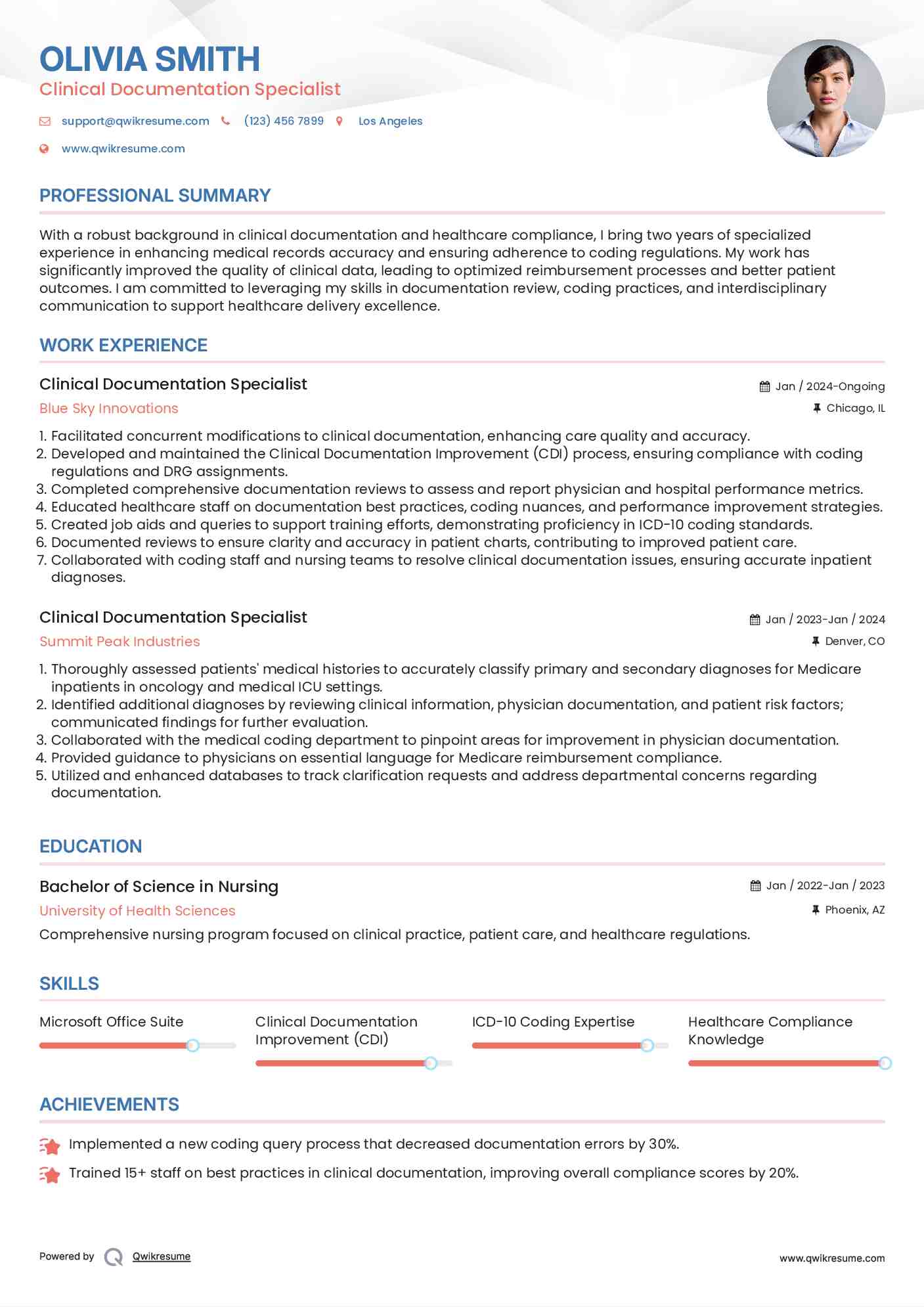 Clinical Documentation Specialist Resume Samples QwikResume Clinical Documentation Specialist Resume Samples QwikResume
