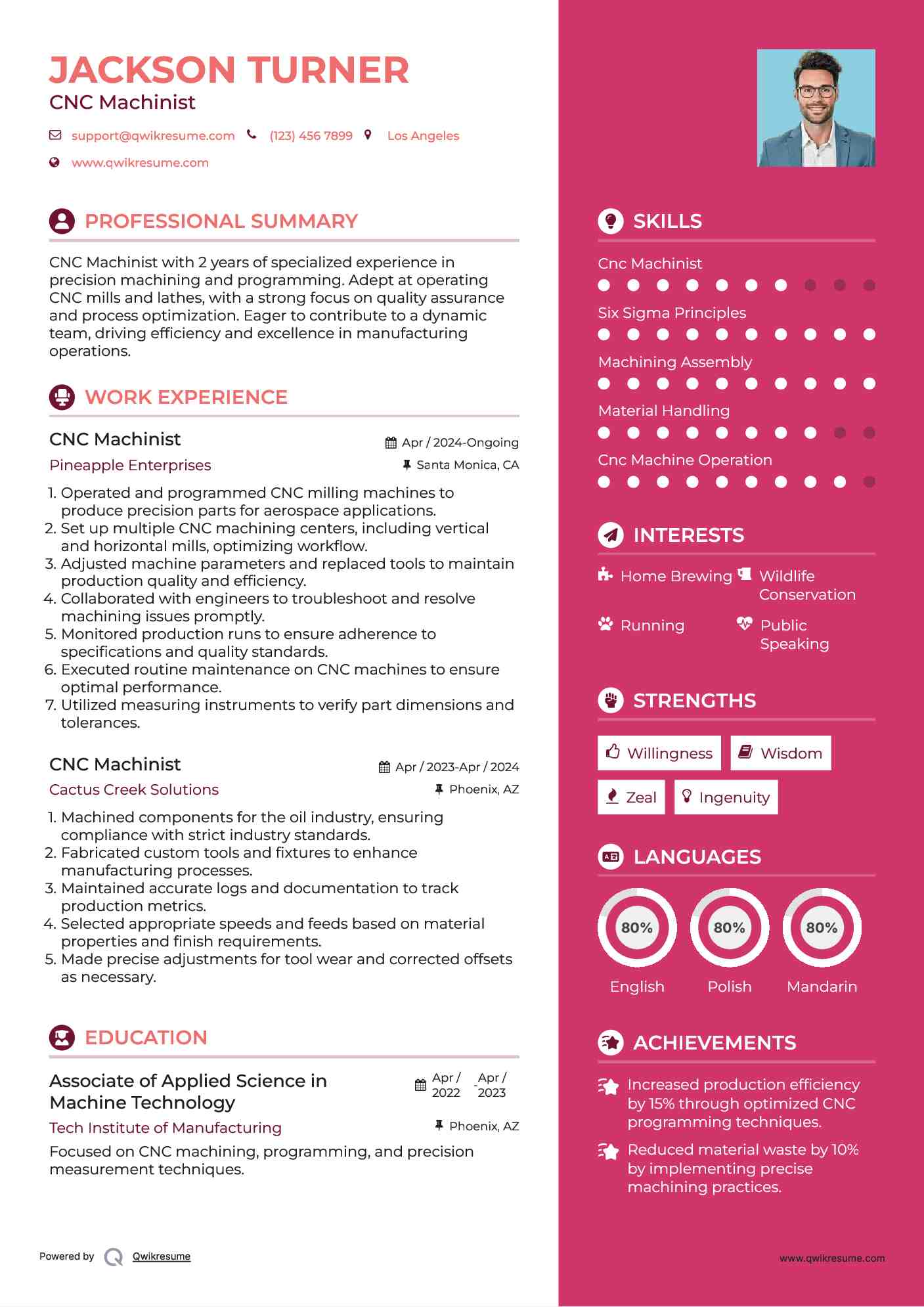 Resume For Cnc Machinist Mryn Ism