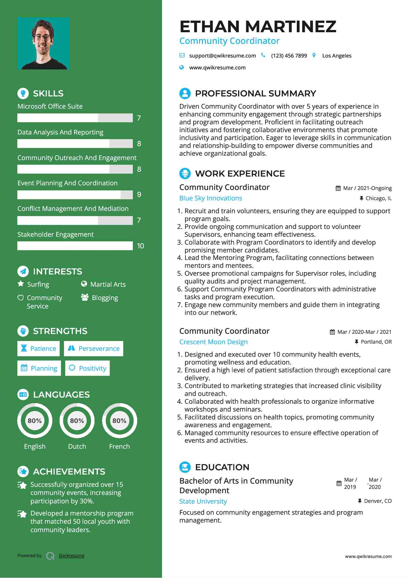 Community Coordinator Resume Samples QwikResume