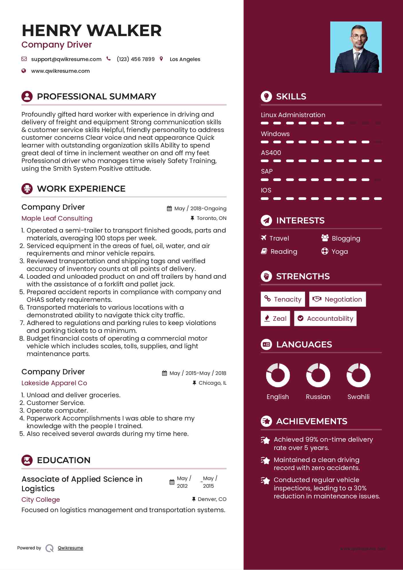 Driver Cv Templates Free PRINTABLE TEMPLATES