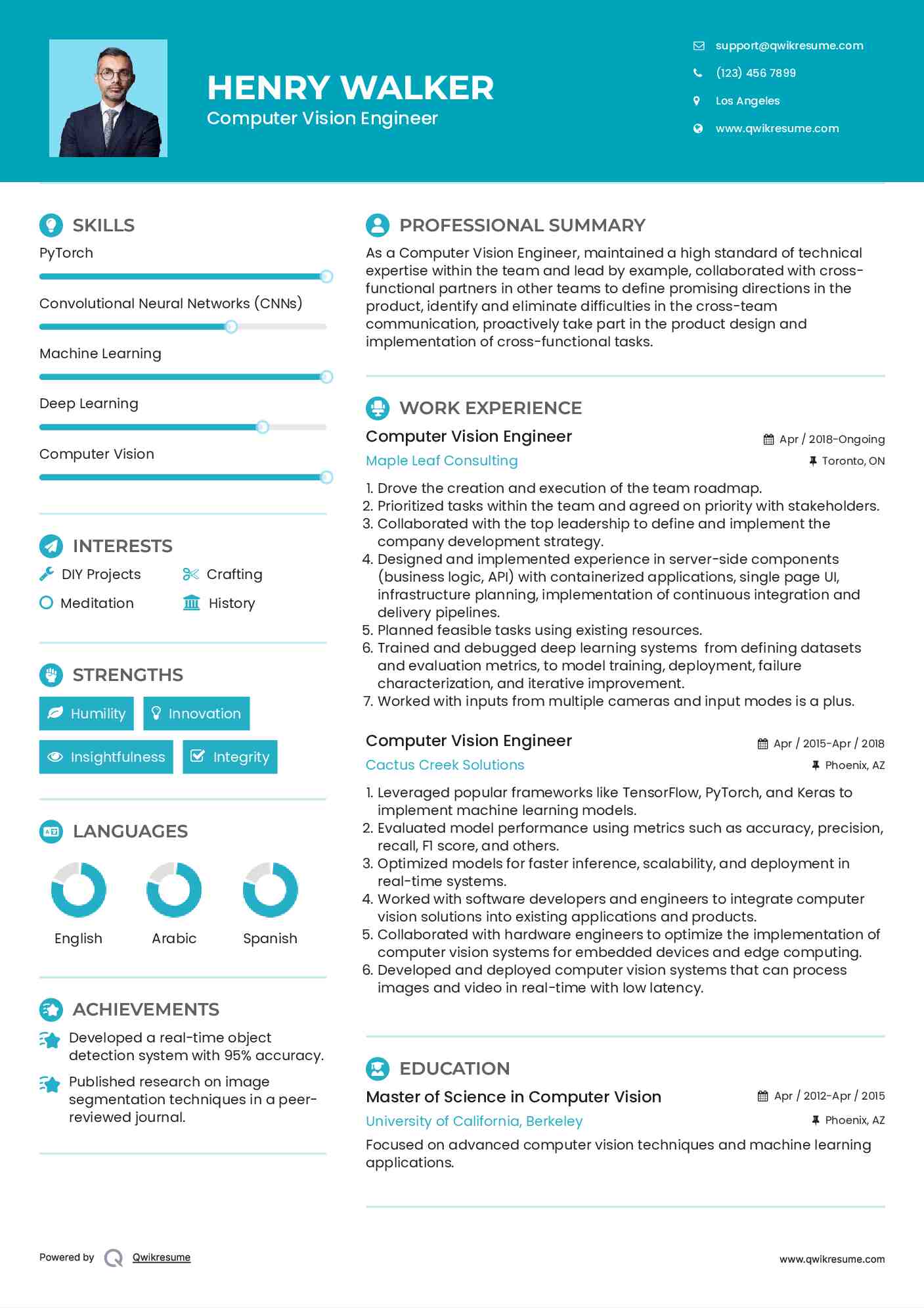 10+ Computer Vision Engineer Resume Samples & Templates For 2025