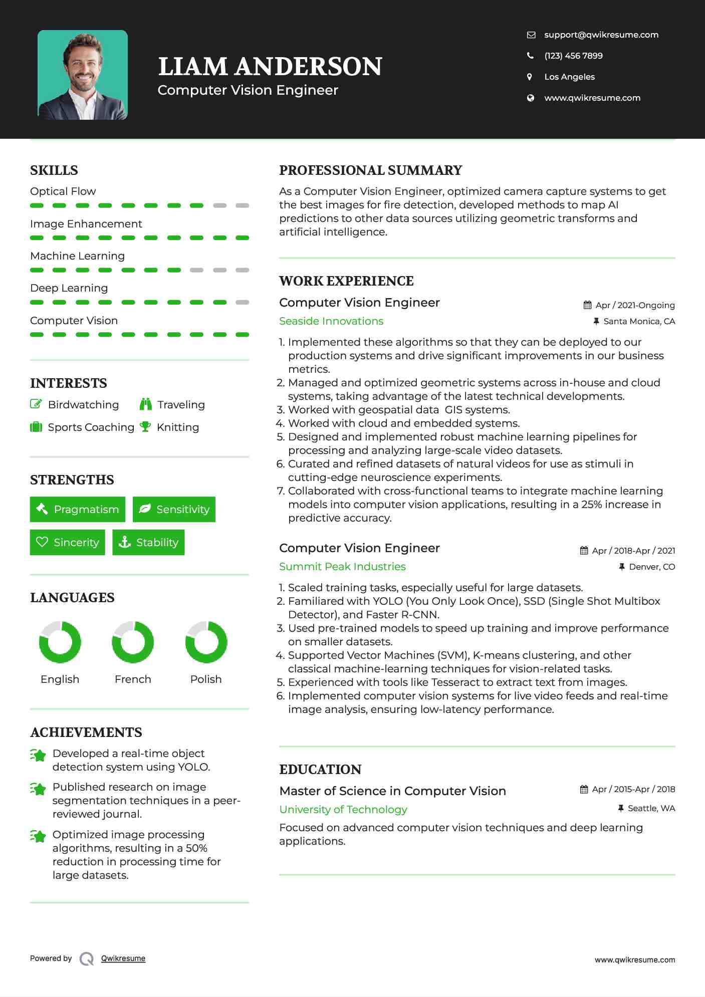 10+ Computer Vision Engineer Resume Samples & Templates for 2025