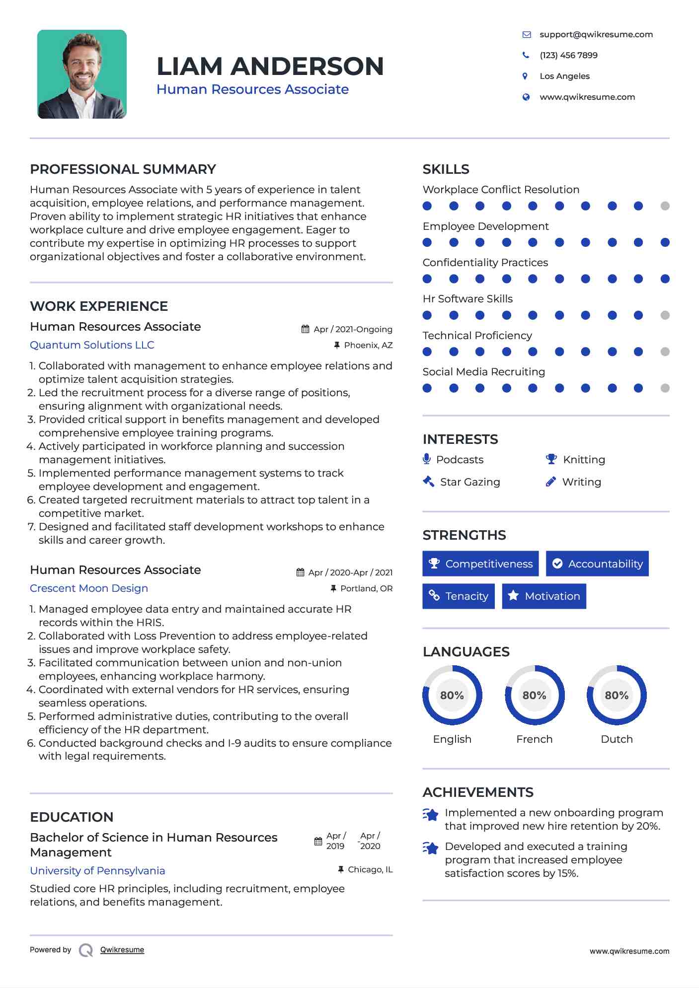 Human Resources Associate Resume Samples QwikResume