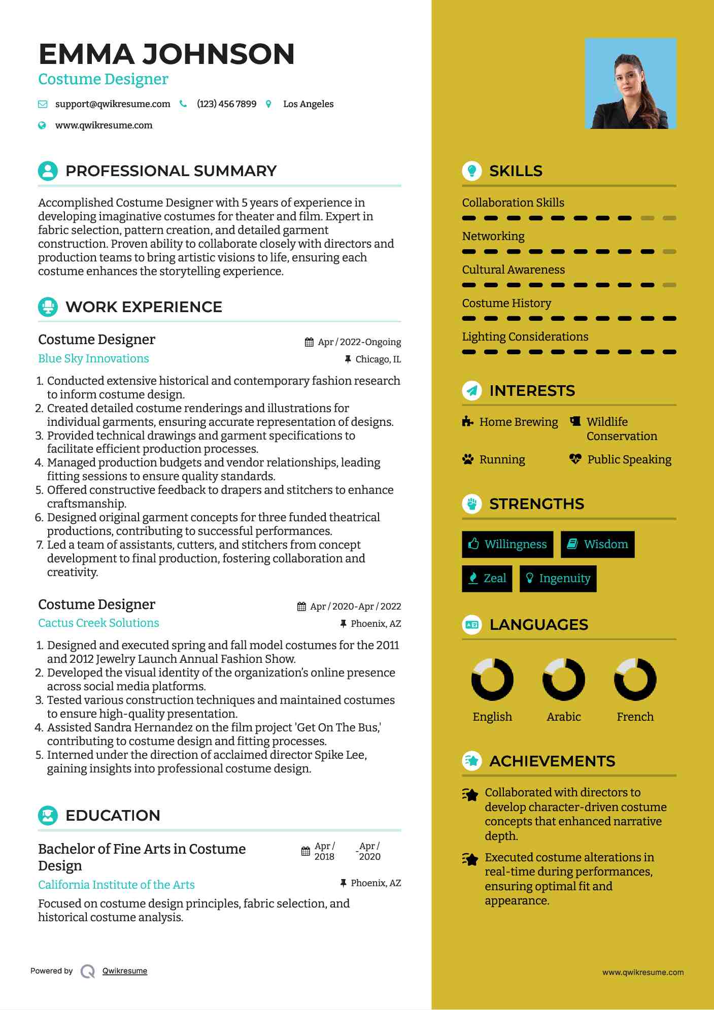 Beginner Fashion Designer Creative Resume Card Business Fashion 
