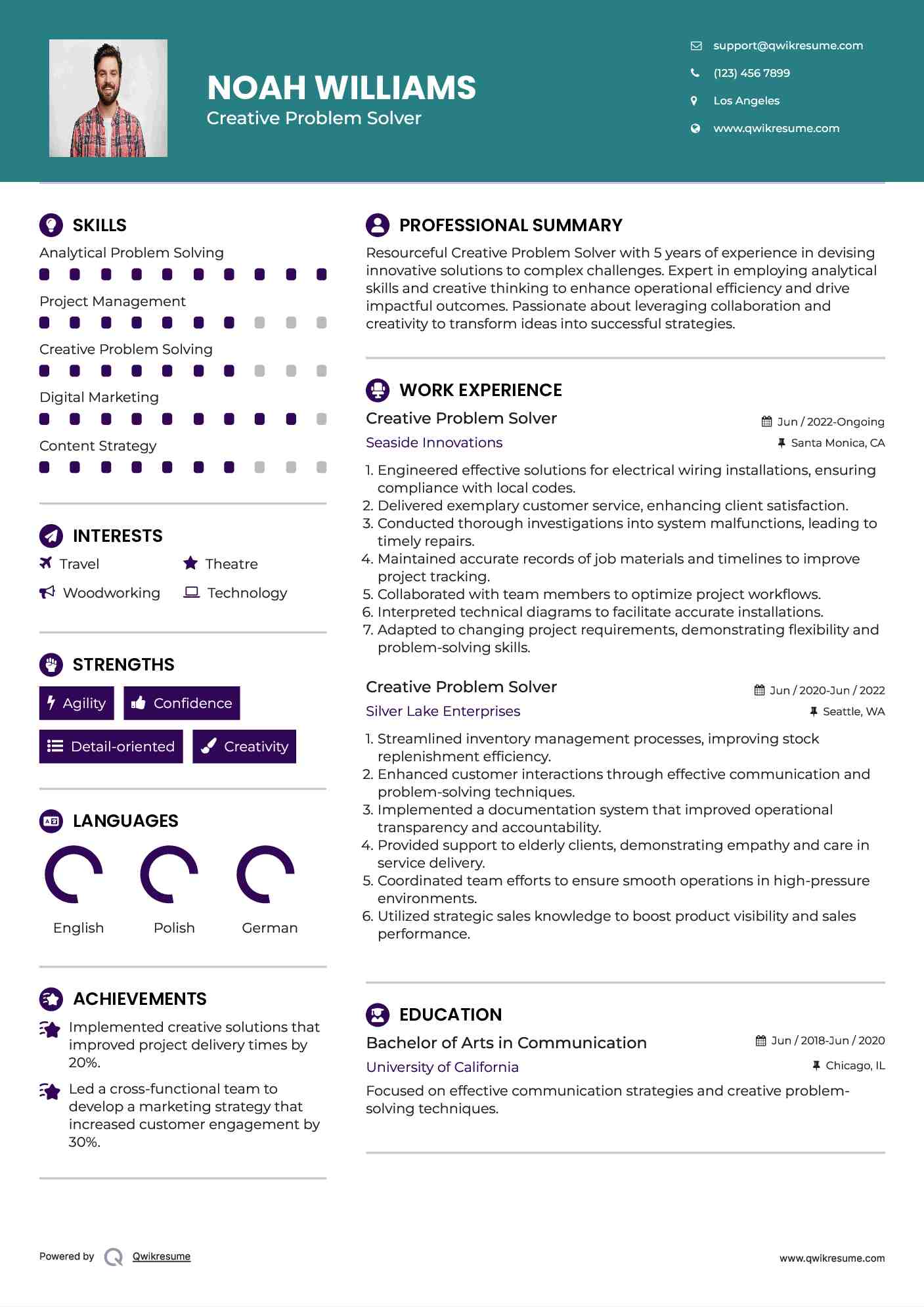 Sample Resume Problem Solving Skills