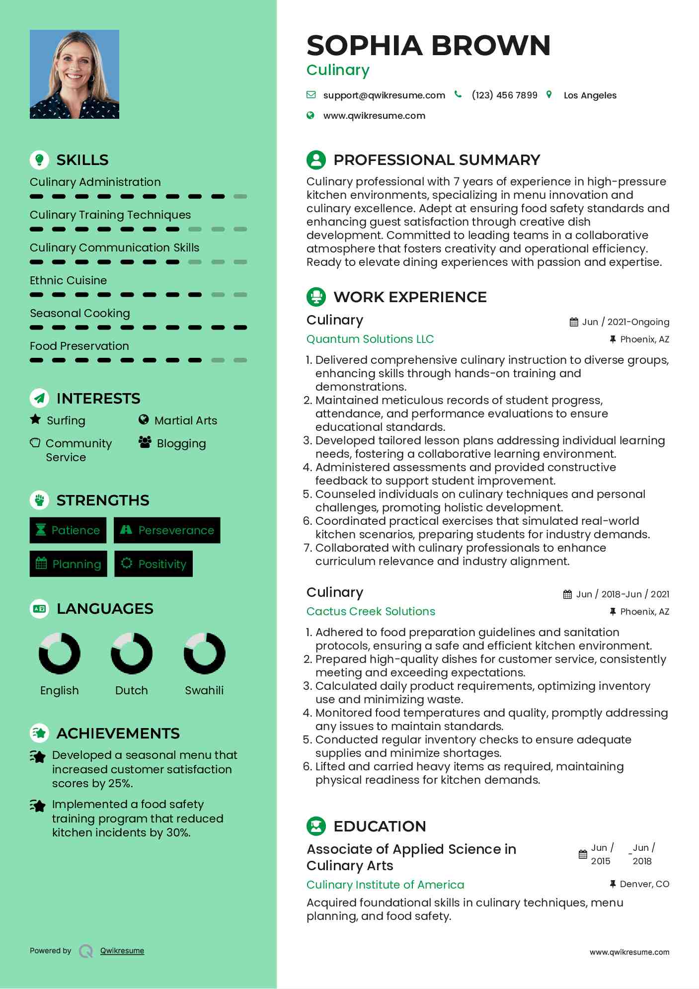 10+ Culinary Resume Samples & Templates for 2025