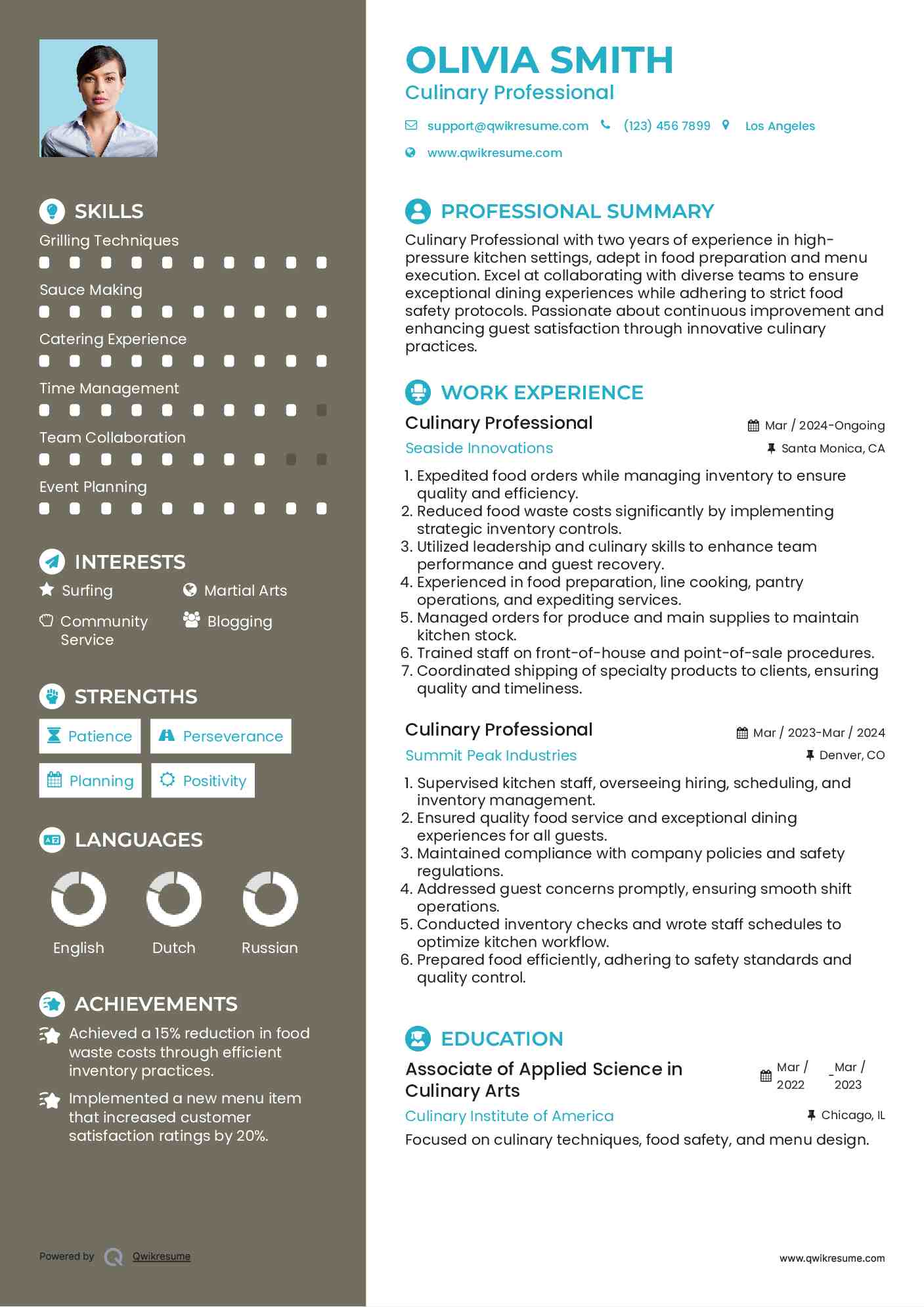 10+ Culinary Professional Resume Samples & Templates for 2025