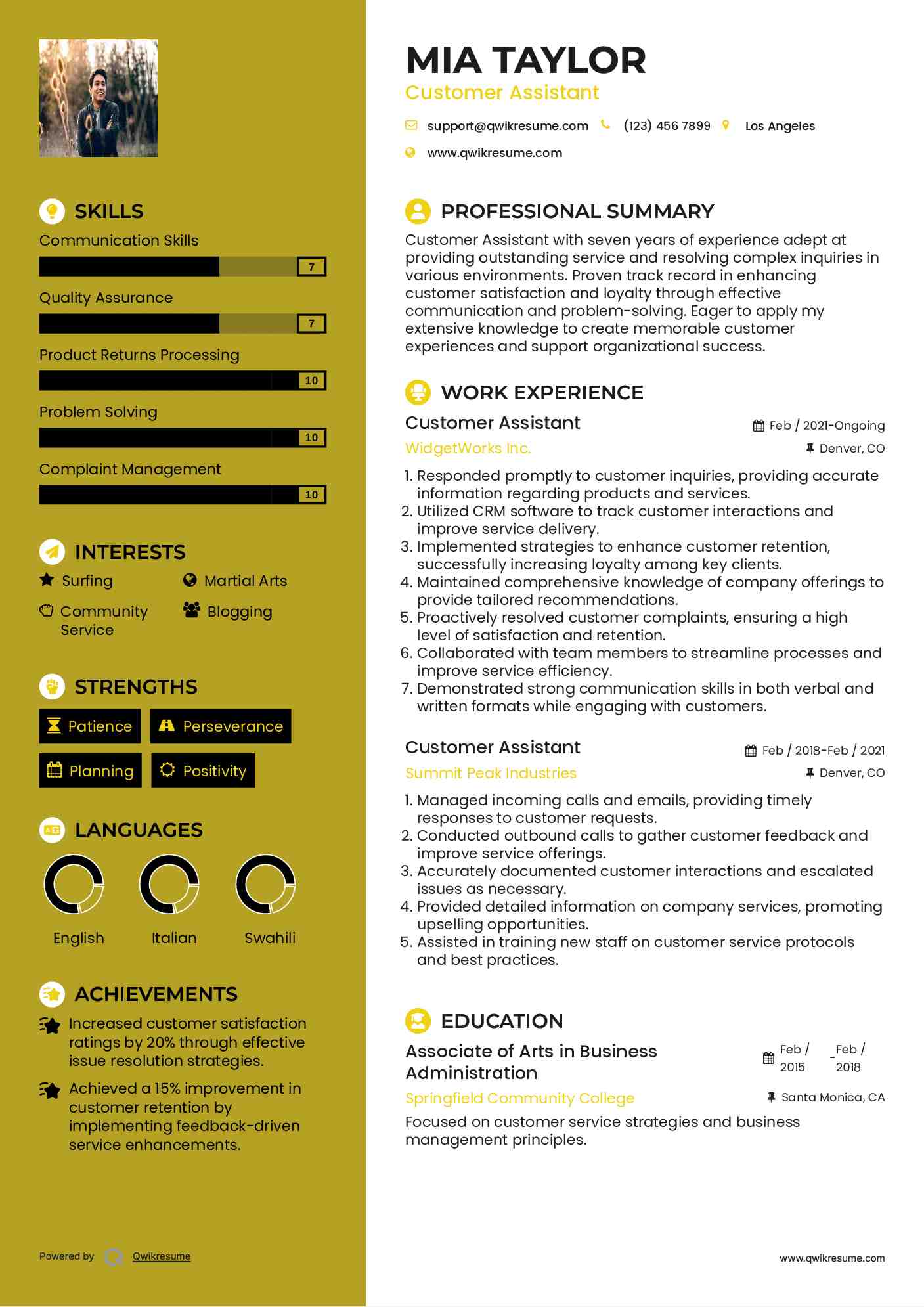 Customer Assistant Resume Samples QwikResume customer-assistant-resume-samples-qwikresume