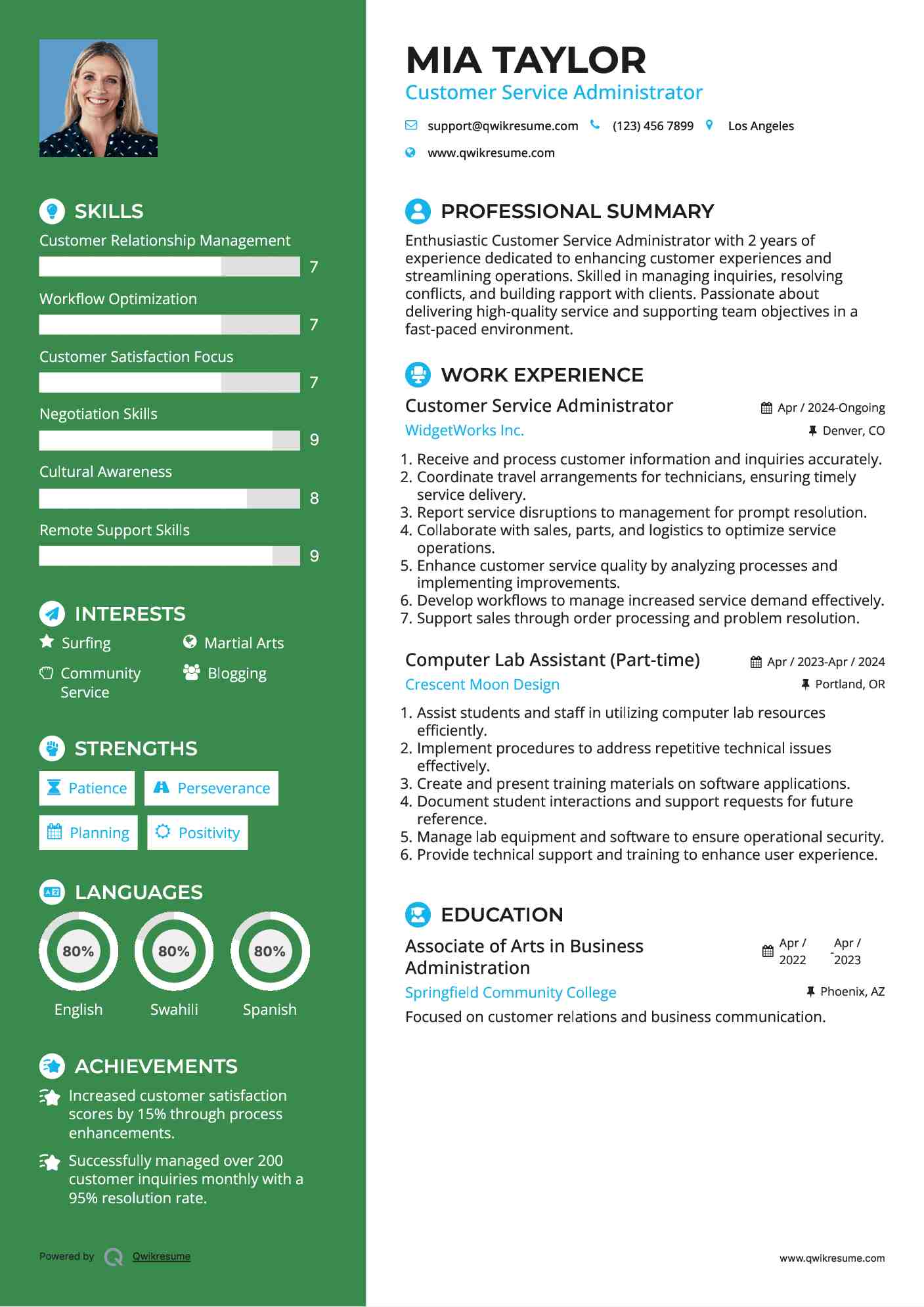 Customer Service Administrator Resume Samples QwikResume customer-service-administrator-resume-samples-qwikresume