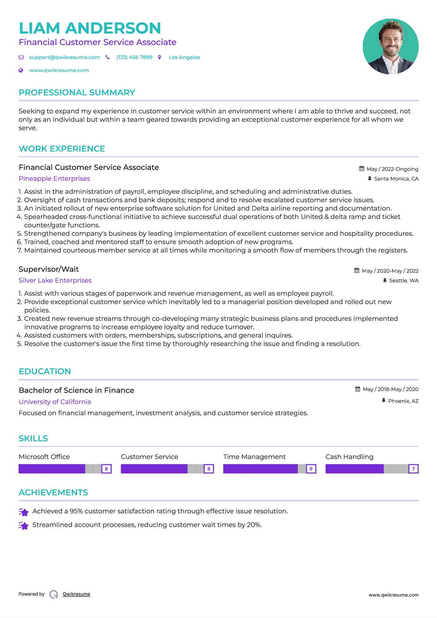 Customer Service Associate Resume Samples QwikResume