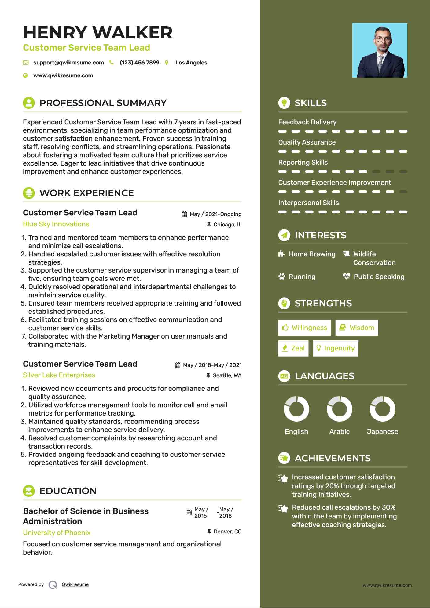 Customer Service Team Lead Resume Samples QwikResume