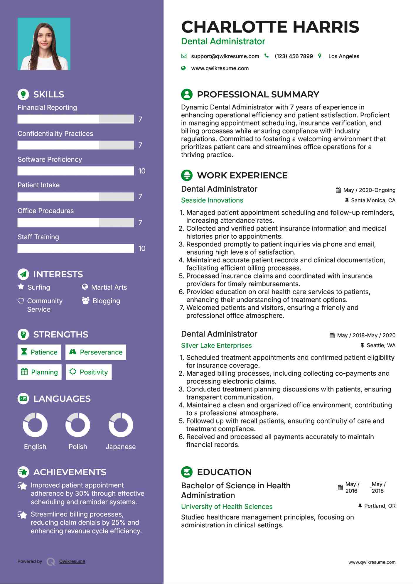 Dental Administrator Resume Samples QwikResume dental-administrator-resume-samples-qwikresume