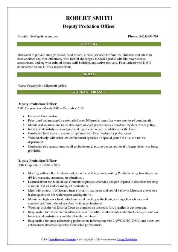 10+ Probation Officer Resume Samples & Templates for 2025
