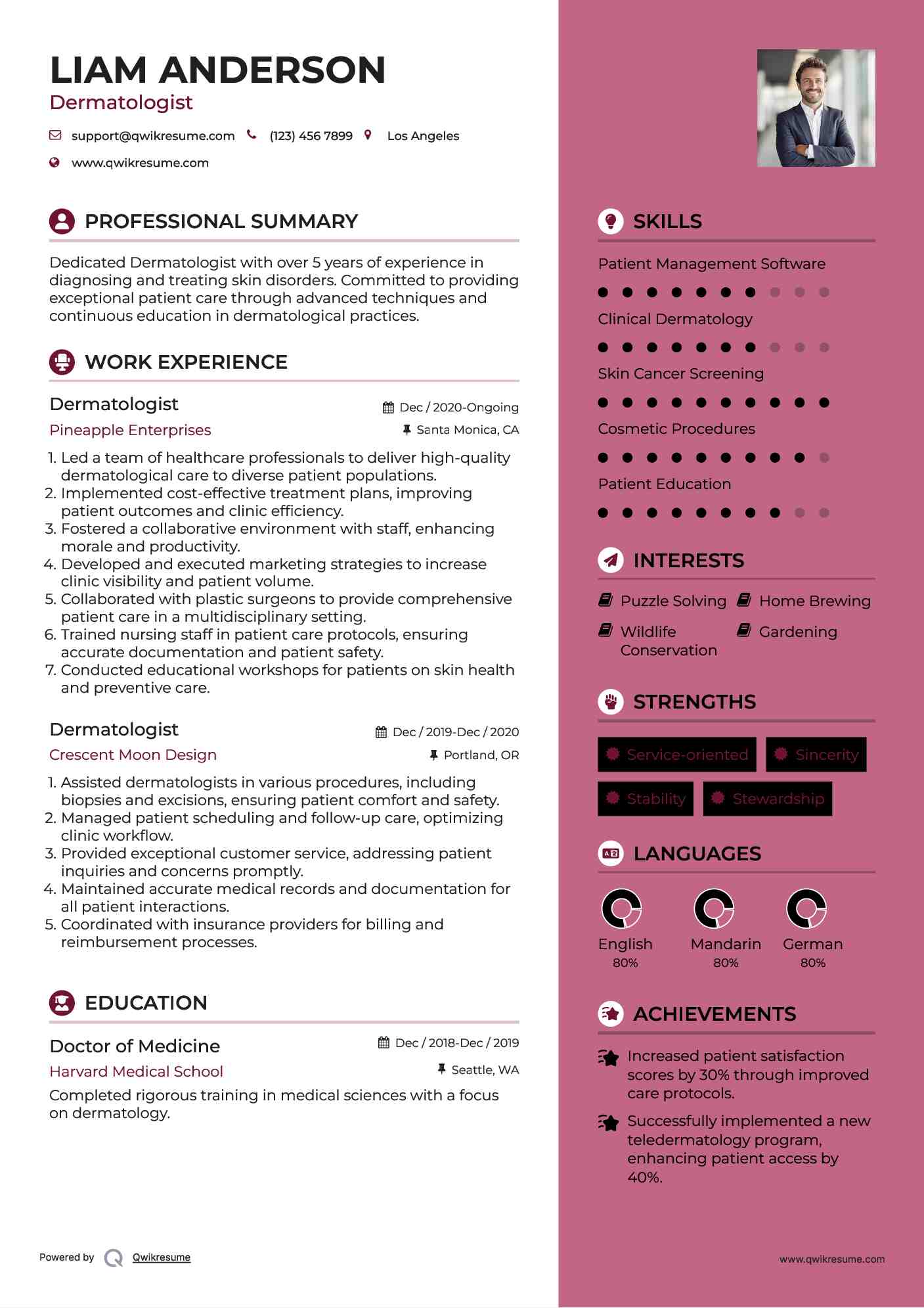 10 Dermatologist Resume Samples Templates For 2025