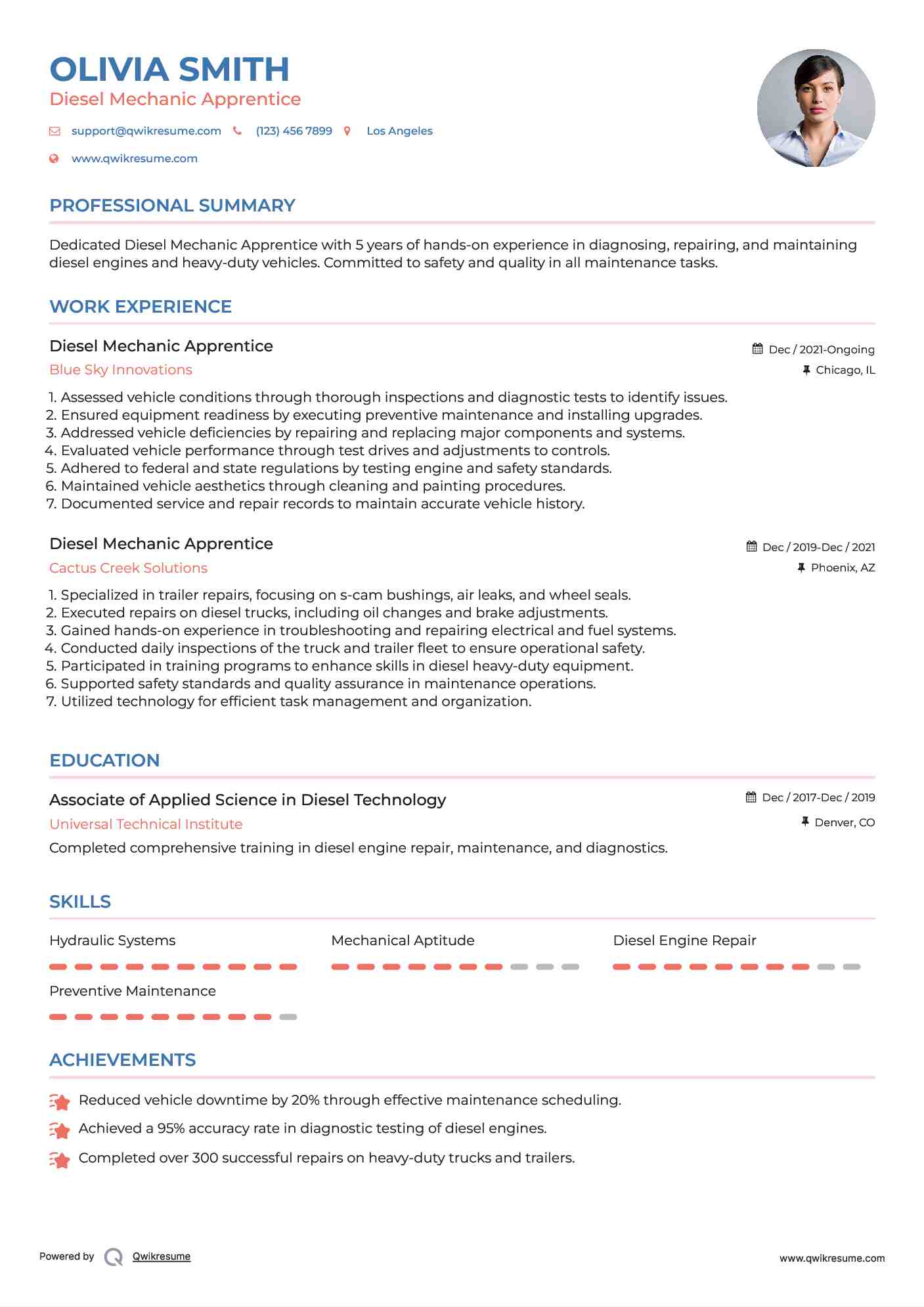 Cover Letter For Diesel Mechanic Apprenticeship