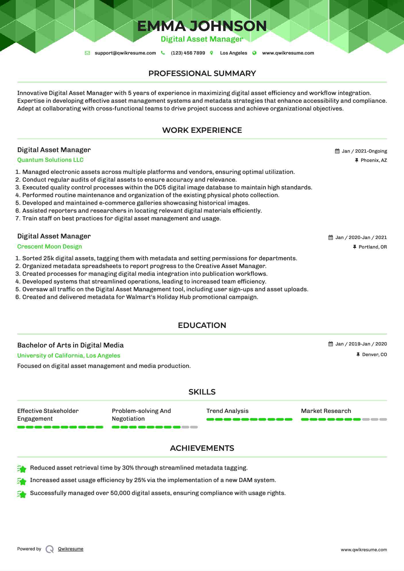 Digital Asset Manager Resume Samples QwikResume Digital Asset Manager Resume Samples QwikResume