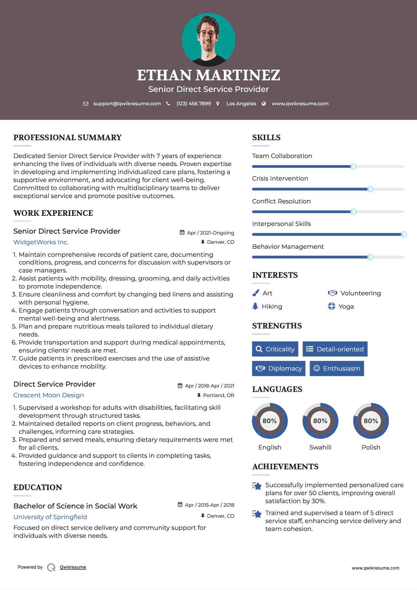 Direct Service Provider Resume Samples QwikResume direct-service-provider-resume-samples-qwikresume