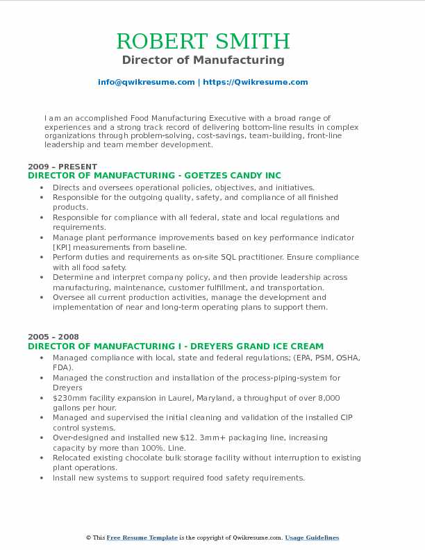 Director Of Manufacturing Resume Samples QwikResume director-of-manufacturing-resume-samples-qwikresume