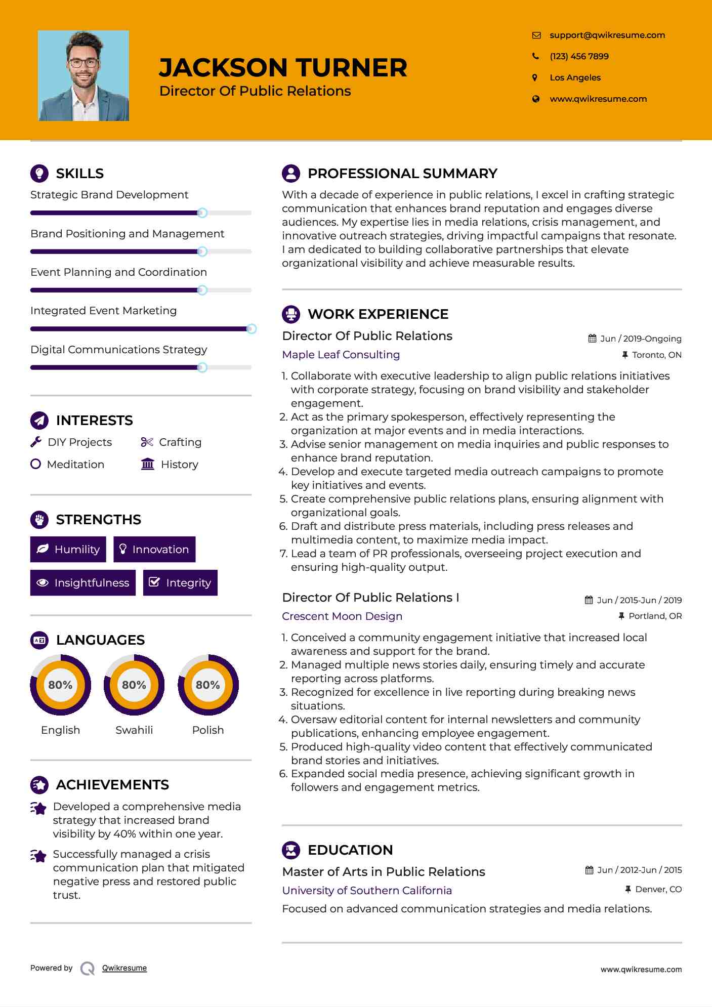 Public Relations Cv Analisis