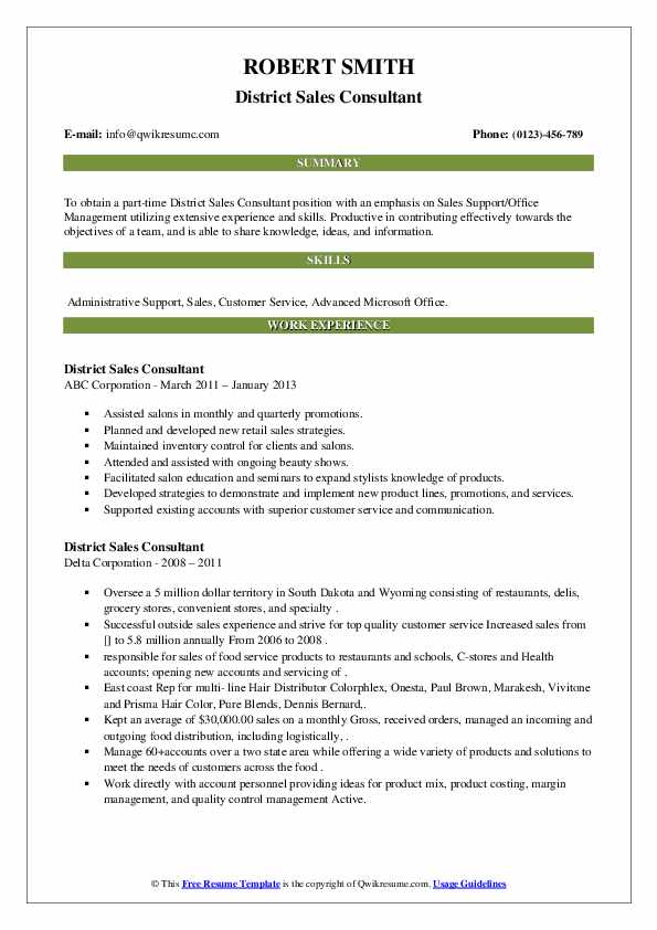 Sales Consultant Resume Samples | QwikResume