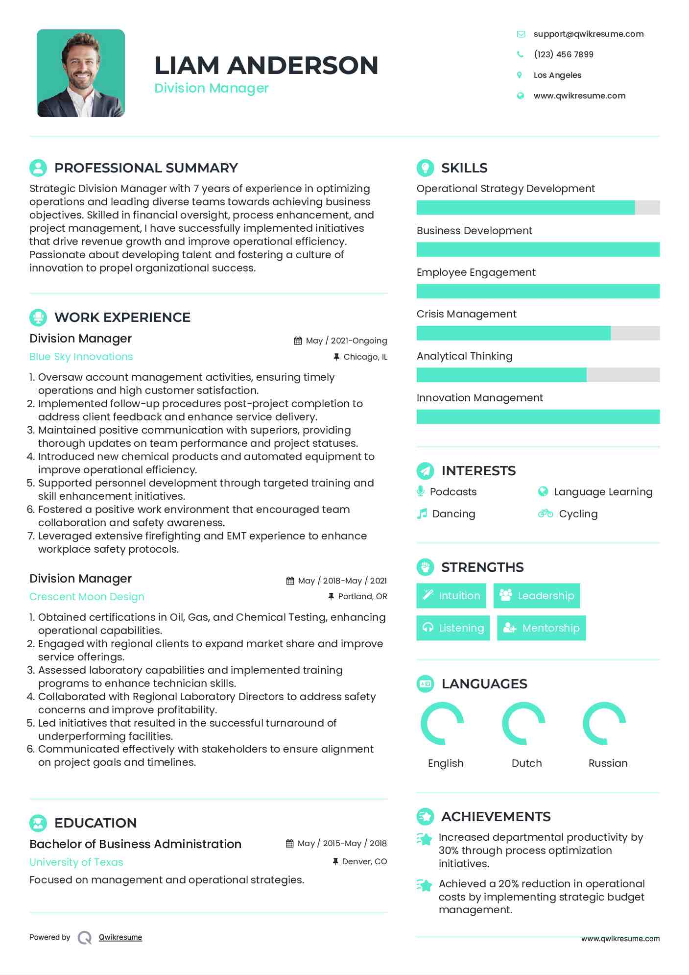 10+ Division Manager Resume Samples & Templates for 2025