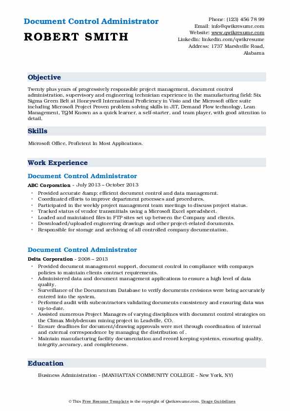 Document Control Administrator Resume Samples QwikResume document-control-administrator-resume-samples-qwikresume