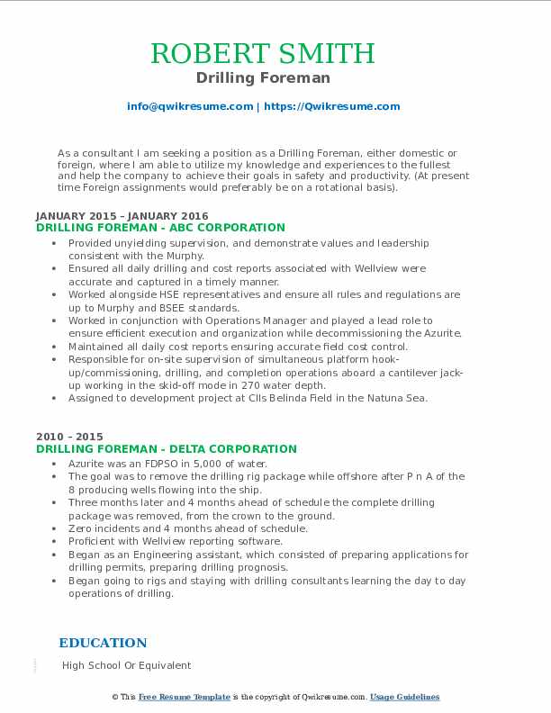 Oil Rig Chef Sample Resume