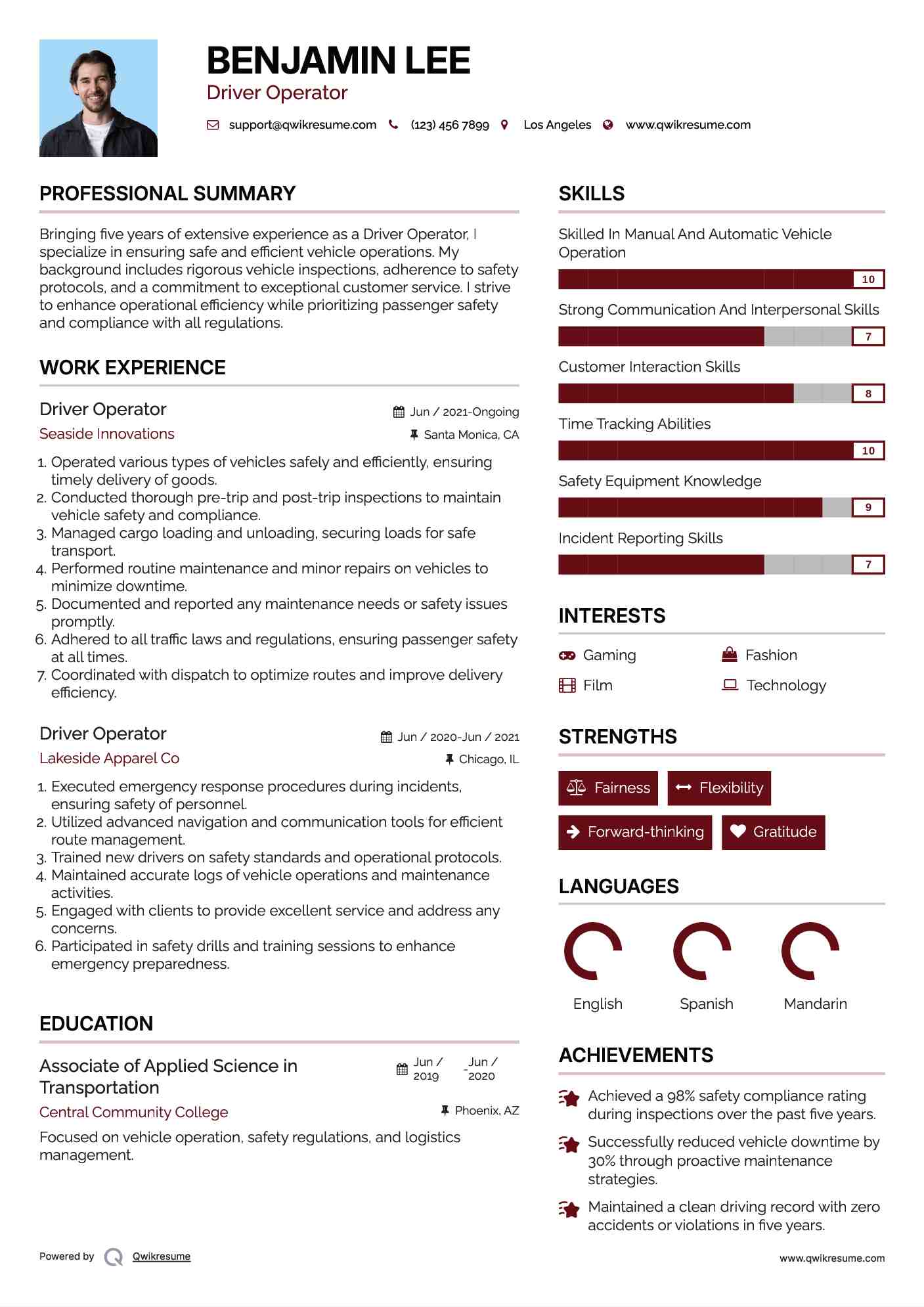 10+ Driver Operator Resume Samples & Templates for 2025