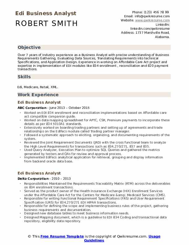 Edi Administrator Sample Resume