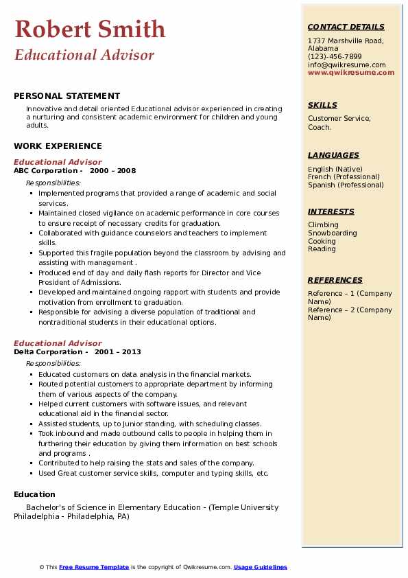 10+ Academic Advisor Resume Samples & Templates for 2025