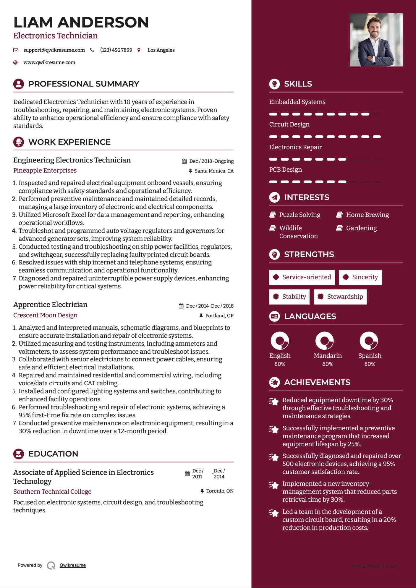 Electronic Technician Resume Examples JerryPound Blog