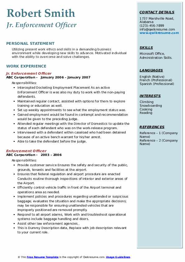 Code Enforcement Officer Sample Resume Police Commander | Police