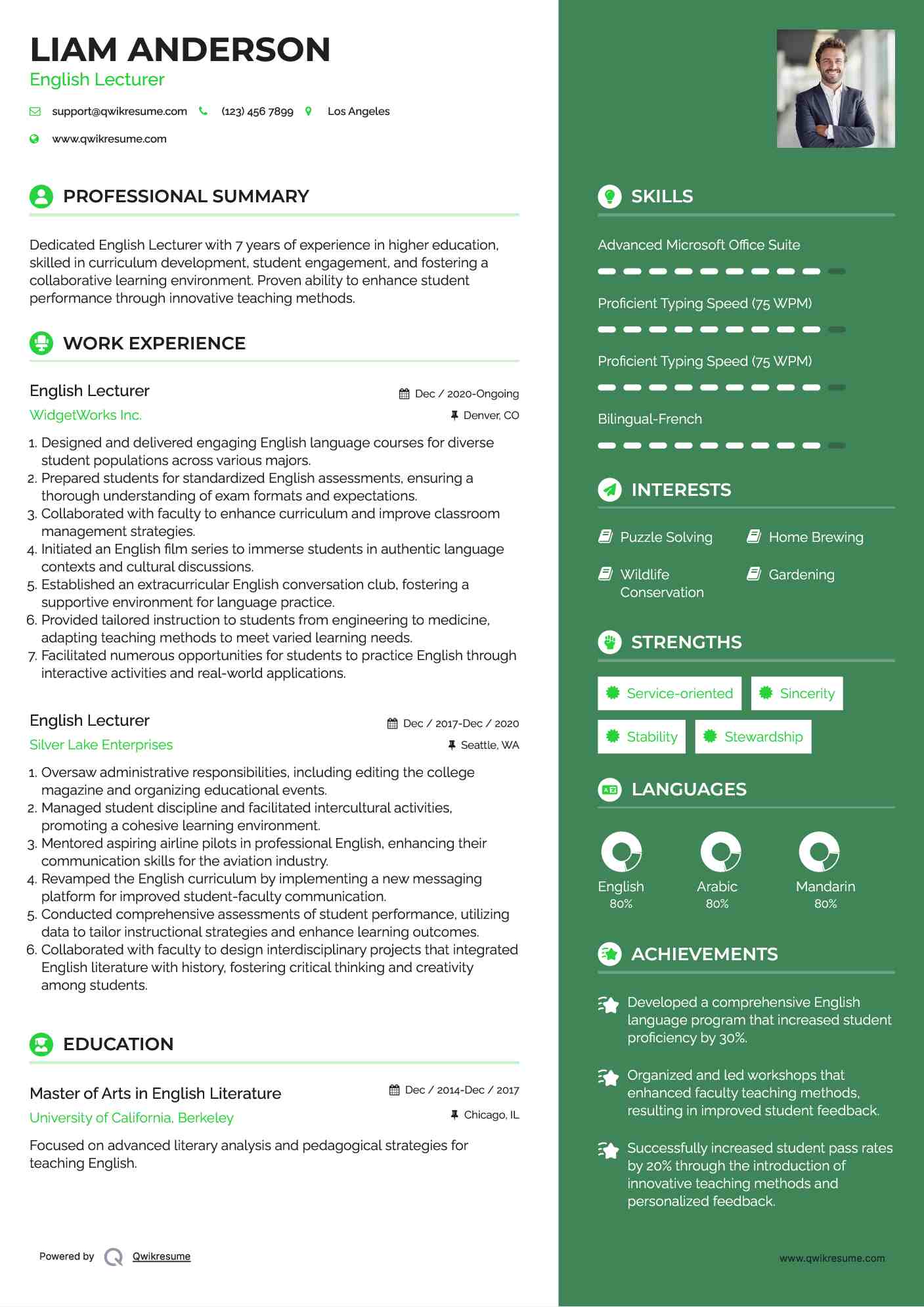 English Lecturer Resume Samples QwikResume English Lecturer Resume Samples QwikResume